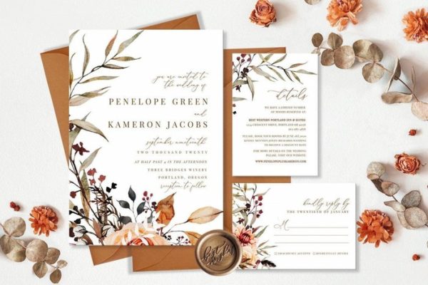 39 Gorgeous Fall Wedding Invitations to Fall in Love with